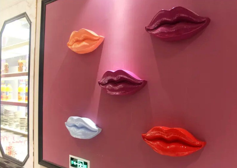 Big Lip Sculpture Wall Mount Modern Art Decoration Red Lips - Etsy