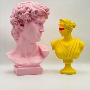 18 Large Size Pink David Statue, Street Art Michelangelo David Bust ...