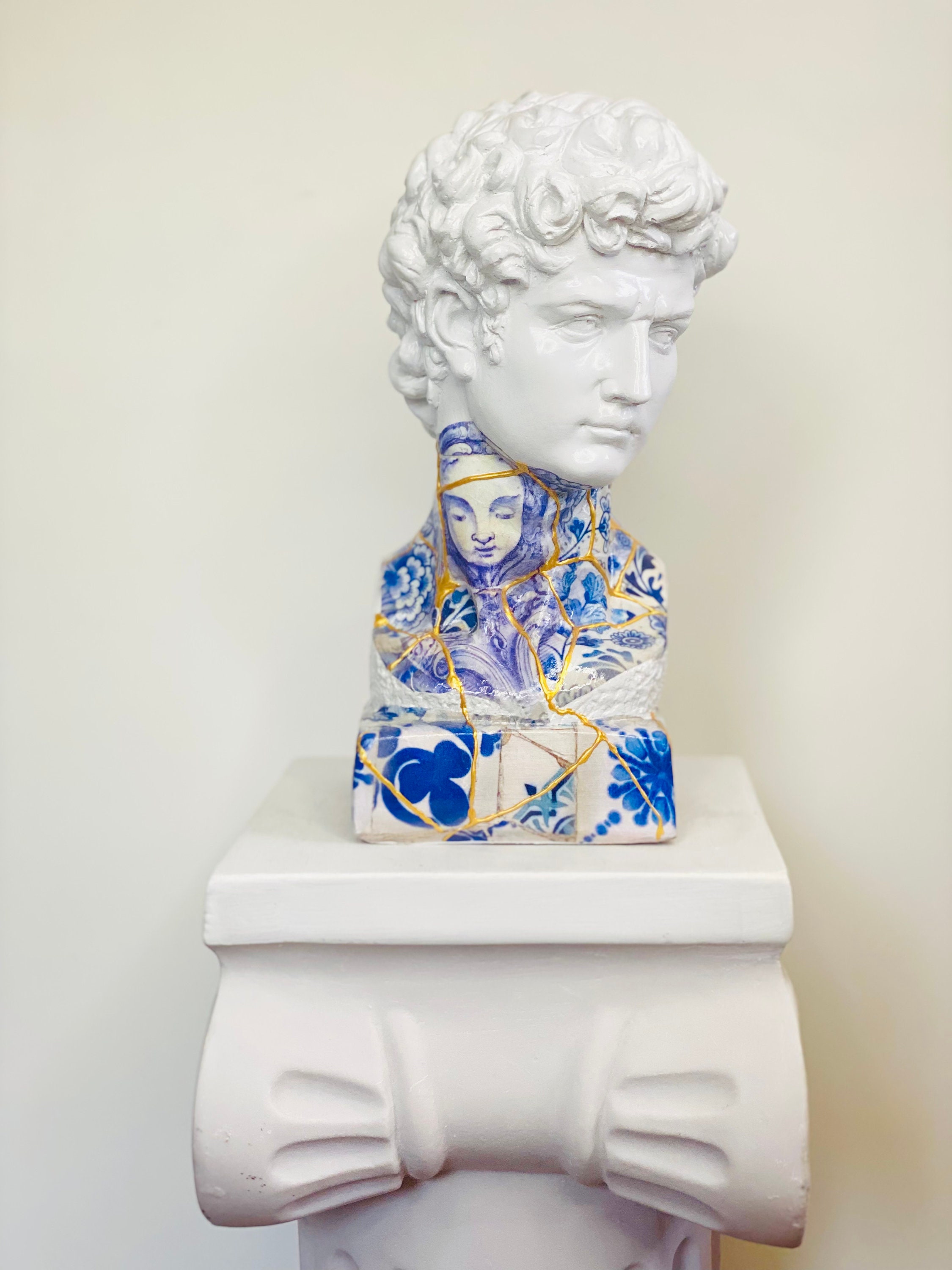 Kintsugi on David Statue, Michelangelo David Sculpture, Japanese Art ...