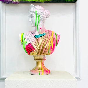 Street Art Artemis Statue, Pop Art Style Bust, Graffiti Sculpture ...