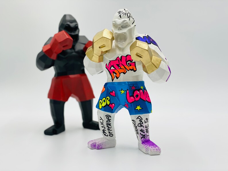 Pop Art Boxer King Kong Statue Graffiti Art Boxer Gorilla - Etsy