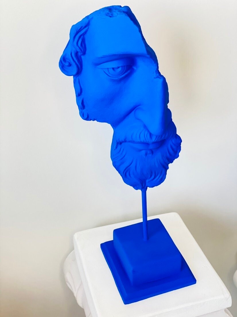 Face Statue of a Marcus Aurelius, Louvre Museum Copy, Pop Art Roman ...