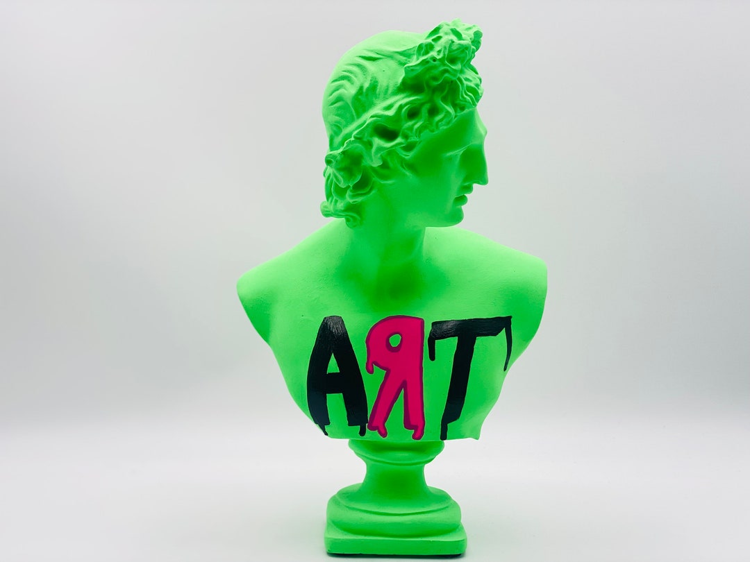 Pop Art Statue, Greek God Apollon Sculpture, Apollon Statue, Neon Art ...