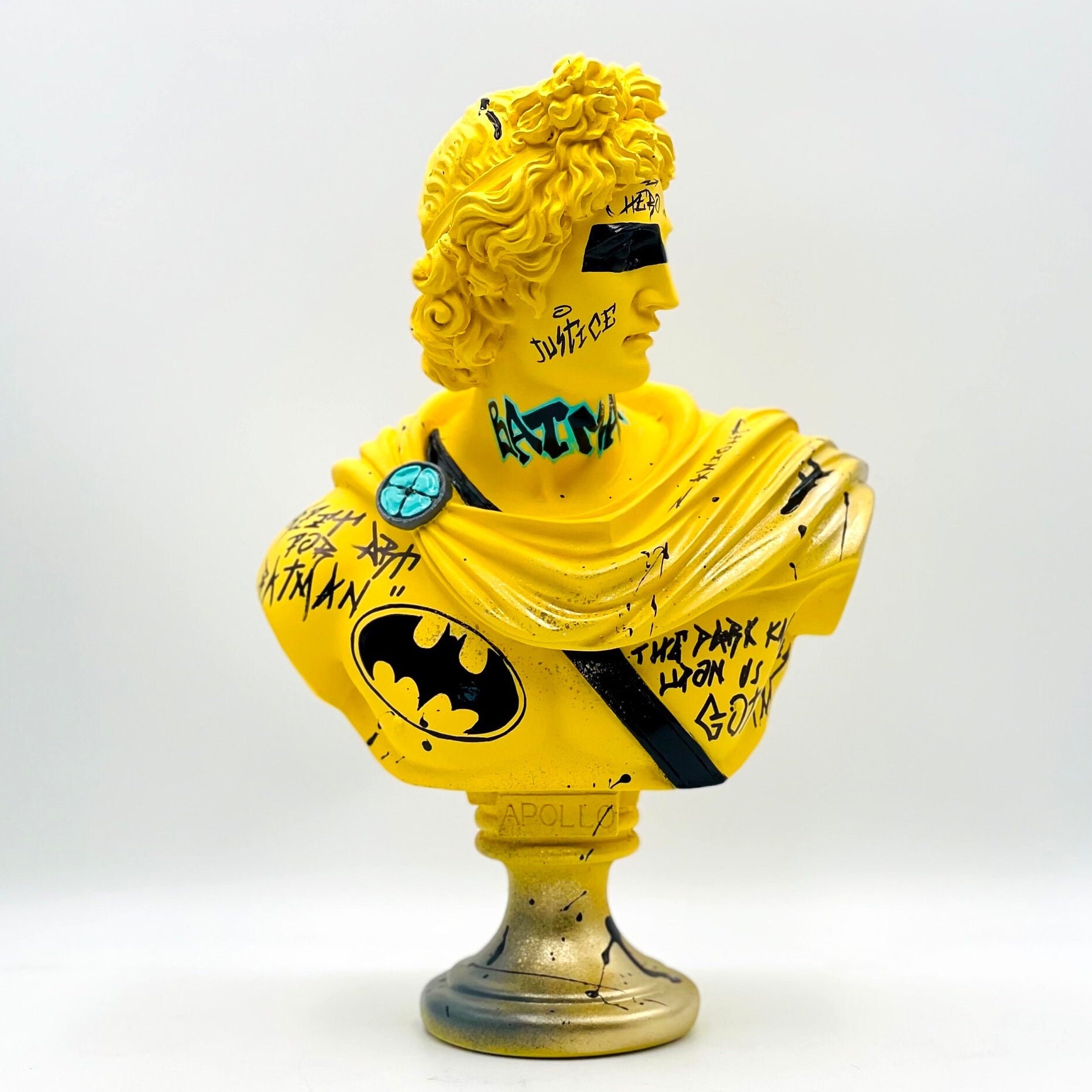 Batman Design Pop Art Apollo Sculpture, Greek God Apollo Statue With ...