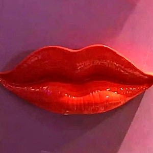 Big Lip Sculpture Wall Mount, Modern Art Decoration, Red Lips Statue ...