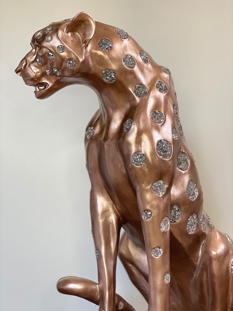 26 GIANT Leopard Statue Luxurious Diamond Design - Etsy