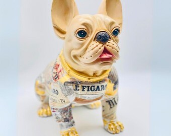 Kintsugi Design Dog Sculpture, VIP Pop Art Statue, Luxury French ...