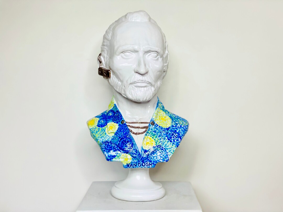 Pop Art Statue, Contemporary Art Sculpture, 16" Large Van Gogh ...