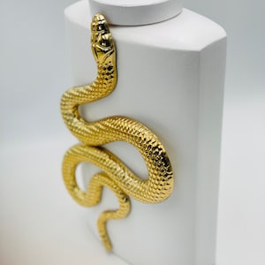 Handmade Snake Vase Statue, Chrome Plated Snake Animal Figurine Pot ...