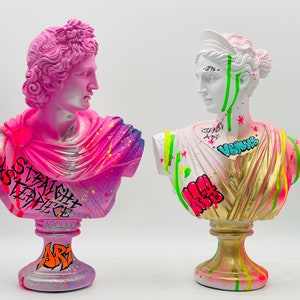 Street Art Artemis Statue, Pop Art Style Bust, Graffiti Sculpture ...