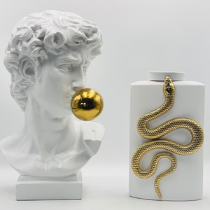 Handmade Snake Vase Statue, Chrome Plated Snake Animal Figurine Pot ...