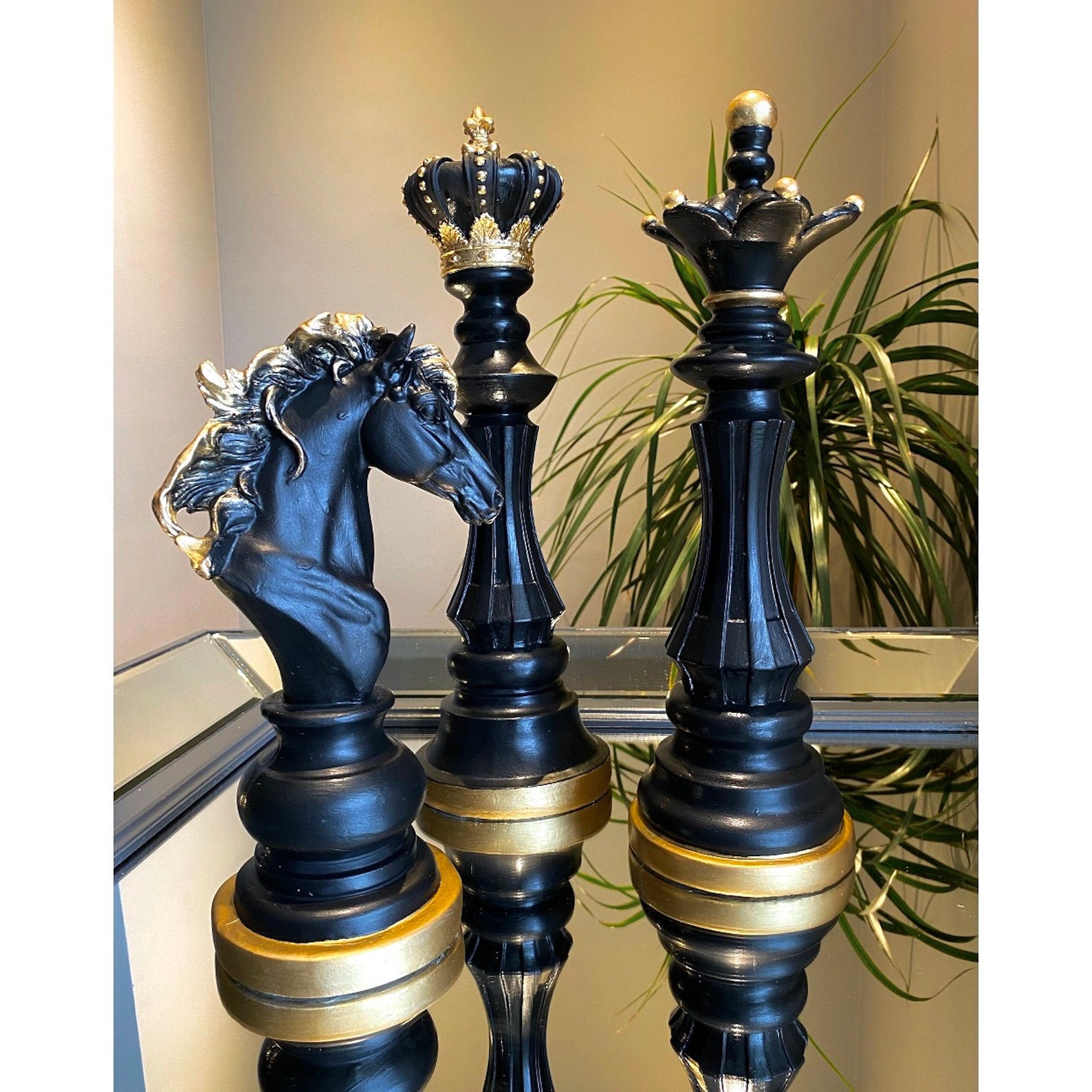 Modern Chess Set Black, Home Decor Chess, Chess Decor, Art Decor ...