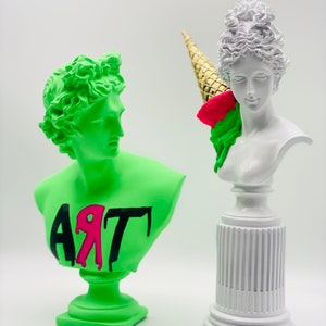 Pop Art Statue, Greek God Apollon Sculpture, Apollon Statue, Neon Art ...