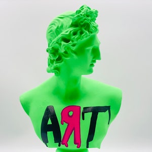 Pop Art Statue, Greek God Apollon Sculpture, Apollon Statue, Neon Art ...