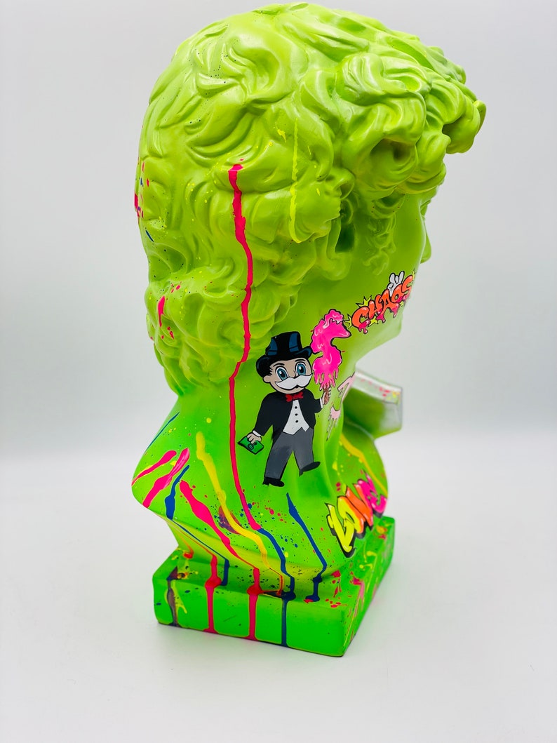 Alec Monopoly David Statue Street Art Michelangelo David Bust Museum ...