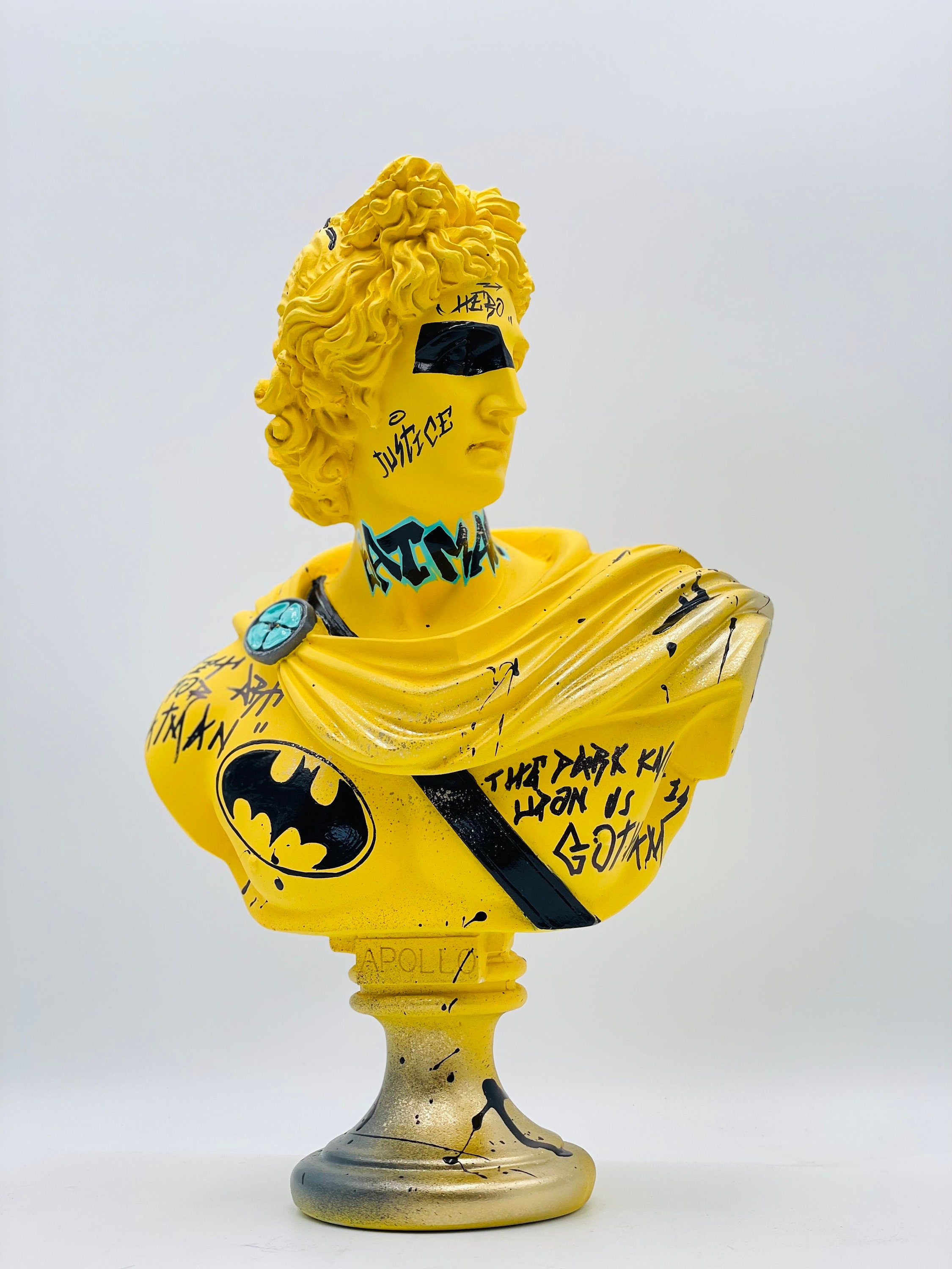 Batman Design Pop Art Apollo Sculpture, Greek God Apollo Statue With ...