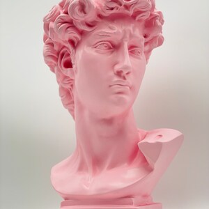 18 Large Size Pink David Statue, Street Art Michelangelo David Bust ...