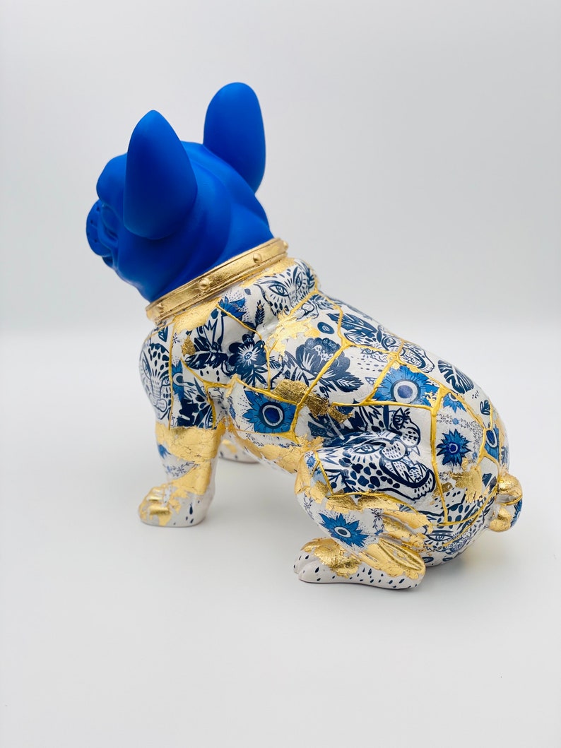 Kintsugi Design Dog Sculpture, VIP Pop Art Statue, Luxury French ...