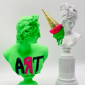 Pop Art Statue, Greek God Apollon Sculpture, Apollon Statue, Neon Art ...