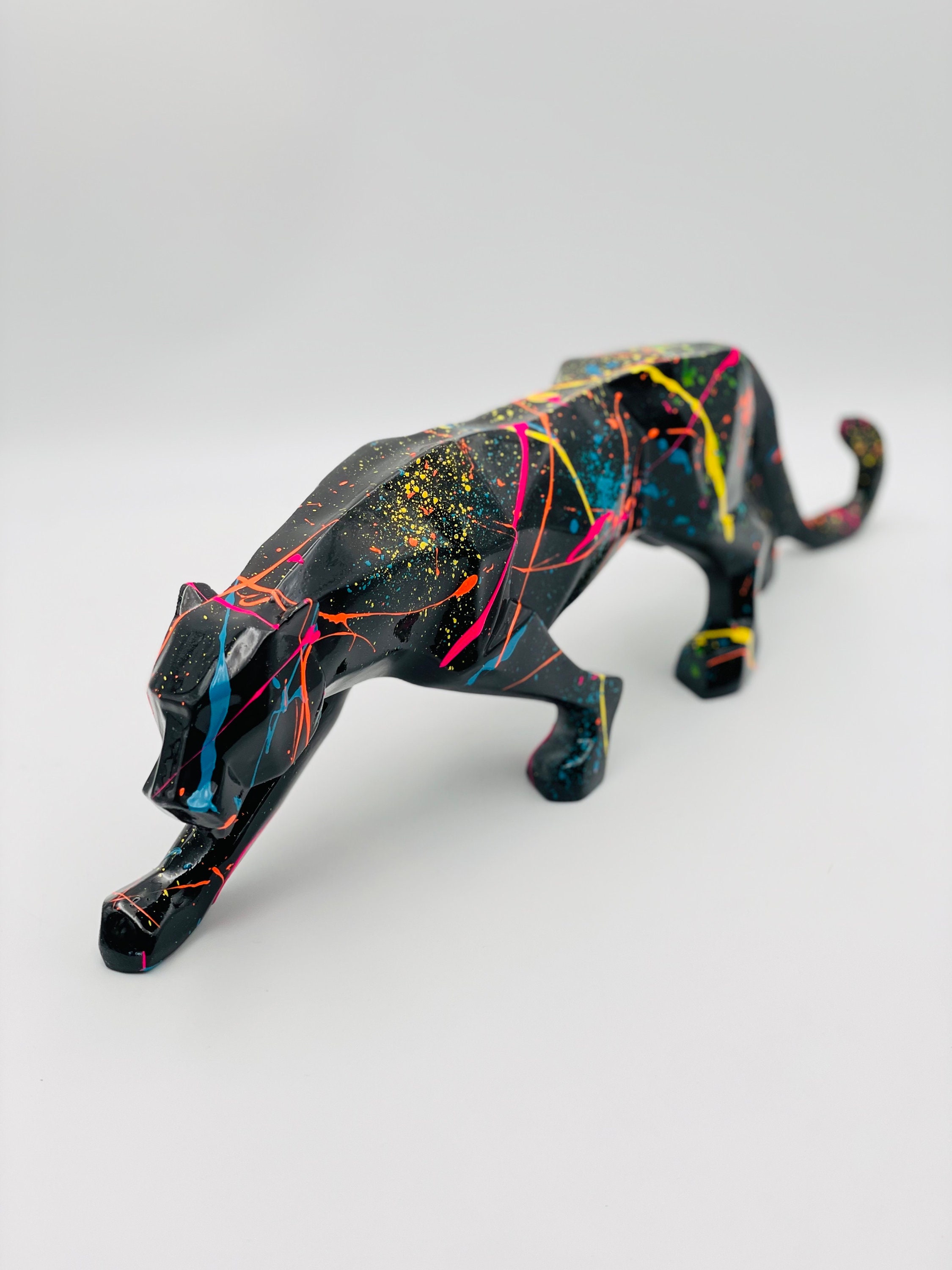 Cubic Panther Sculpture Leopard Statue Animal Figurine - Etsy