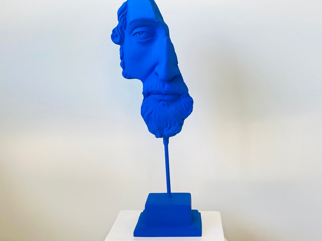 Face Statue of a Marcus Aurelius, Louvre Museum Copy, Pop Art Roman ...