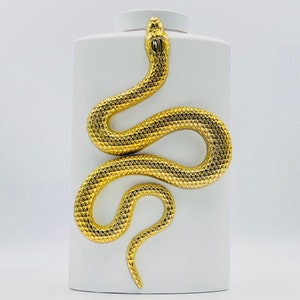 Handmade Snake Vase Statue, Chrome Plated Snake Animal Figurine Pot ...