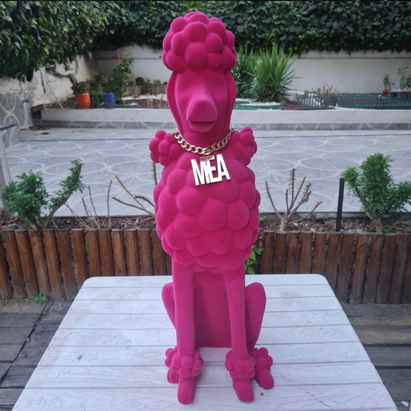 Pink Poodle Statue Figurine - Etsy