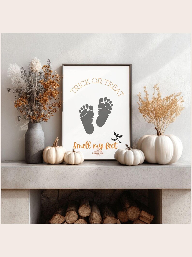 Baby's First Halloween Footprint Art: Trick or Treat Keepsake (digital ...