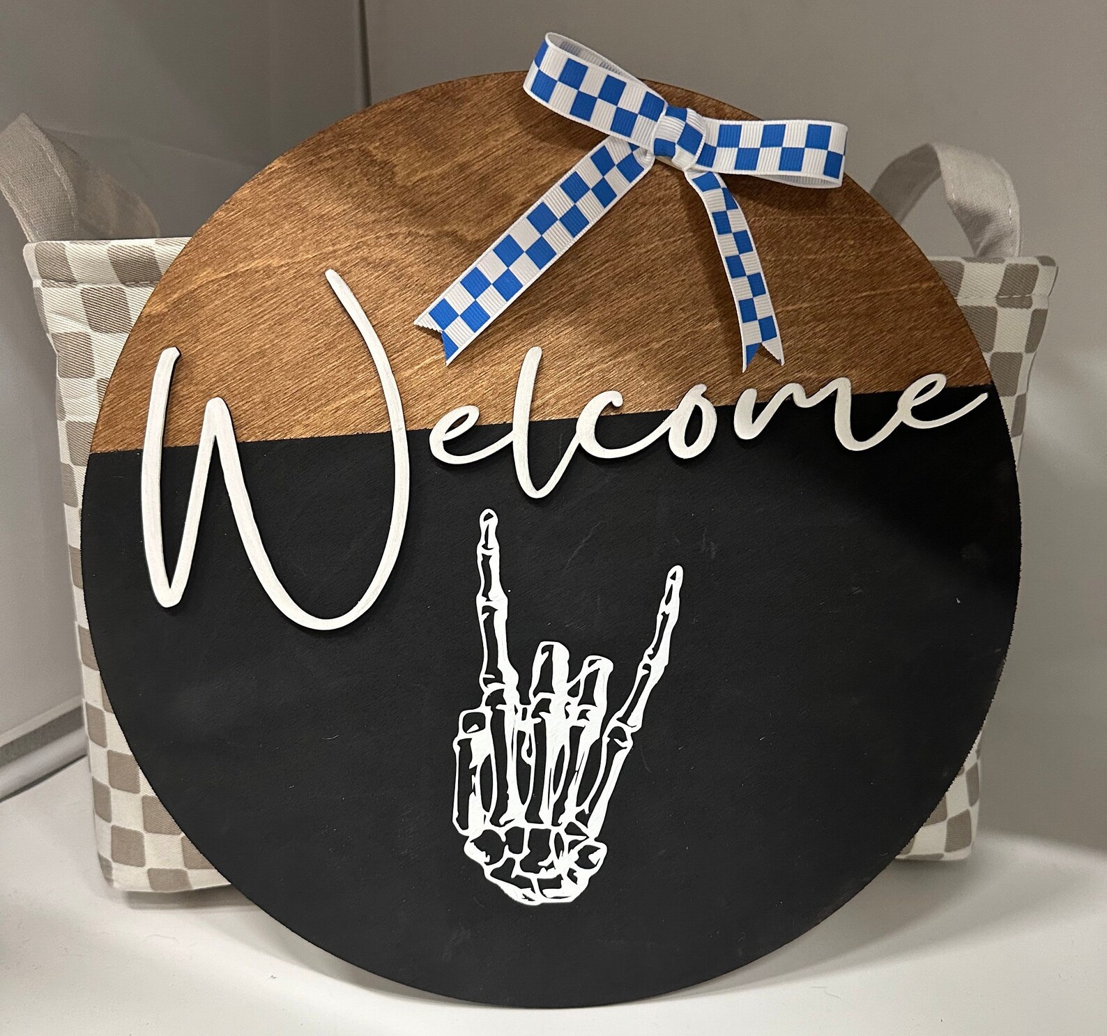Skeleton Hand Welcome Sign: Handmade Halloween Door Hanger - Etsy
