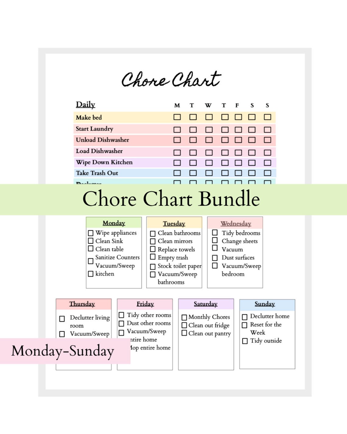 Chore Chart Bundle - Etsy