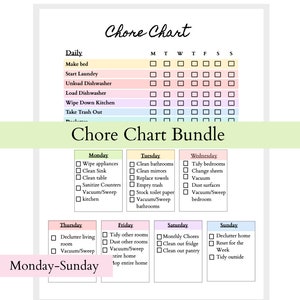 Chore Chart Bundle - Etsy