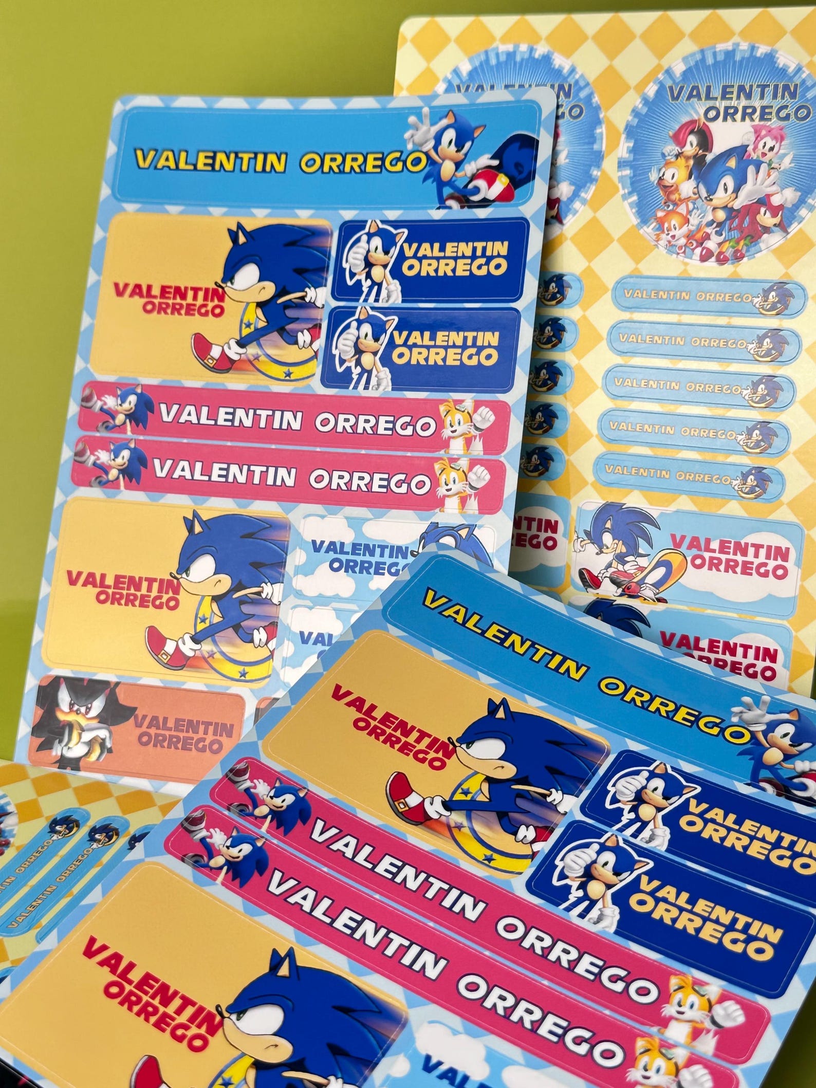 Sonic Personalized Name Stickers: School Supply Labels, Water-resistant ...