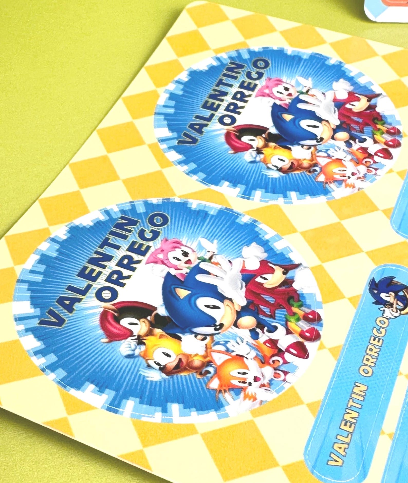 Sonic Personalized Name Stickers: School Supply Labels, Water-resistant ...