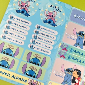 Personalized Lilo & Stitch School Stickers: 56 Custom Name Labels ...