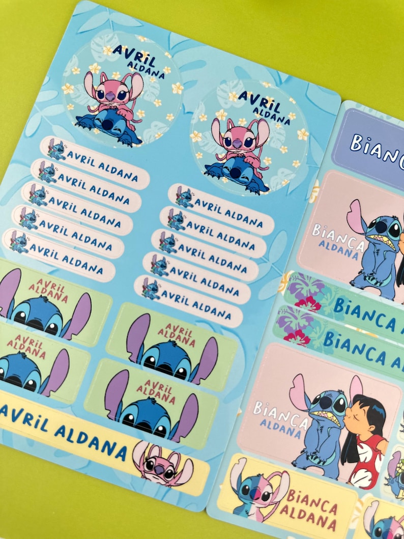 Personalized Lilo & Stitch School Stickers: 56 Custom Name Labels ...