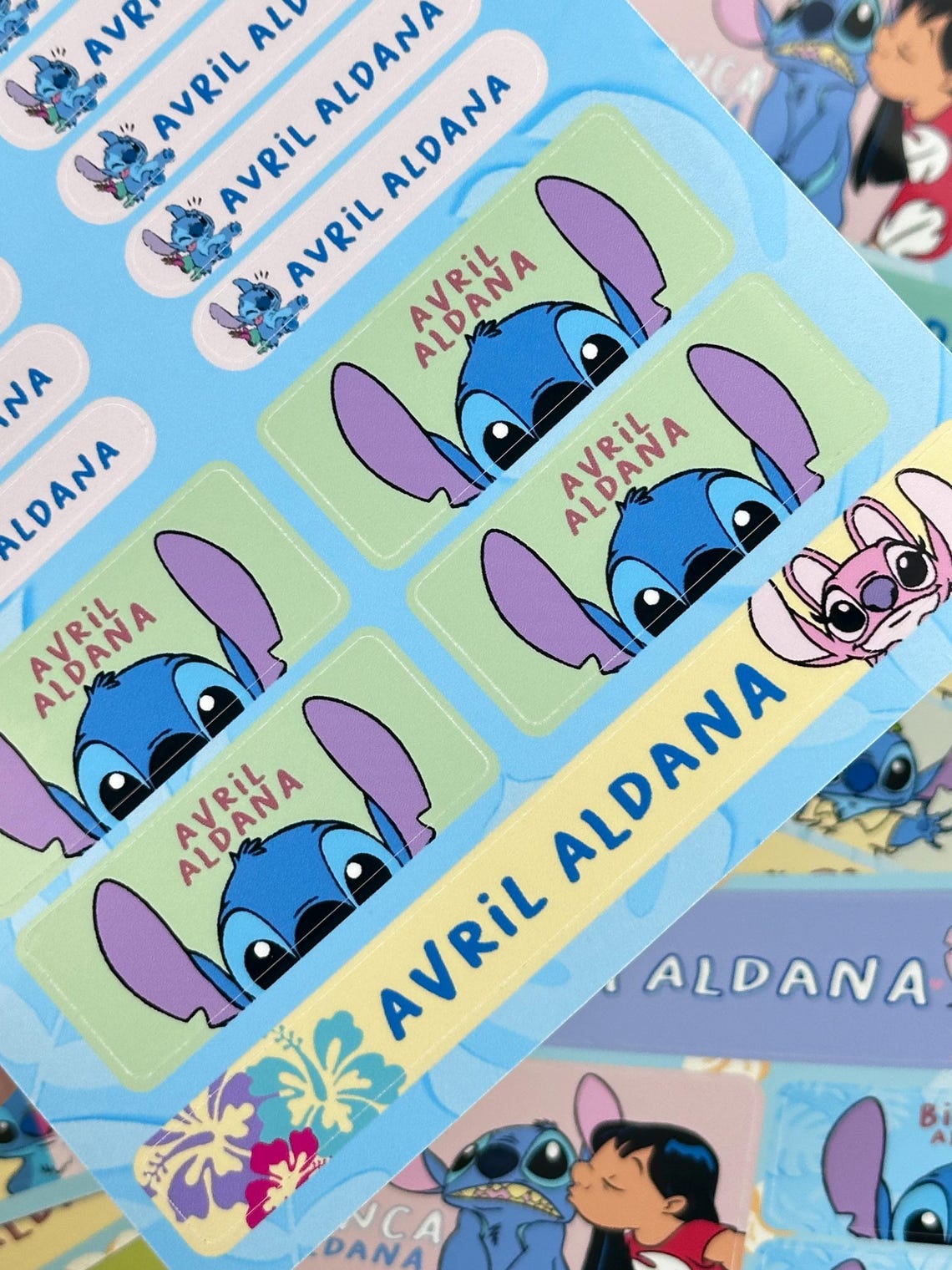 Personalized Lilo & Stitch School Stickers: 56 Custom Name Labels ...