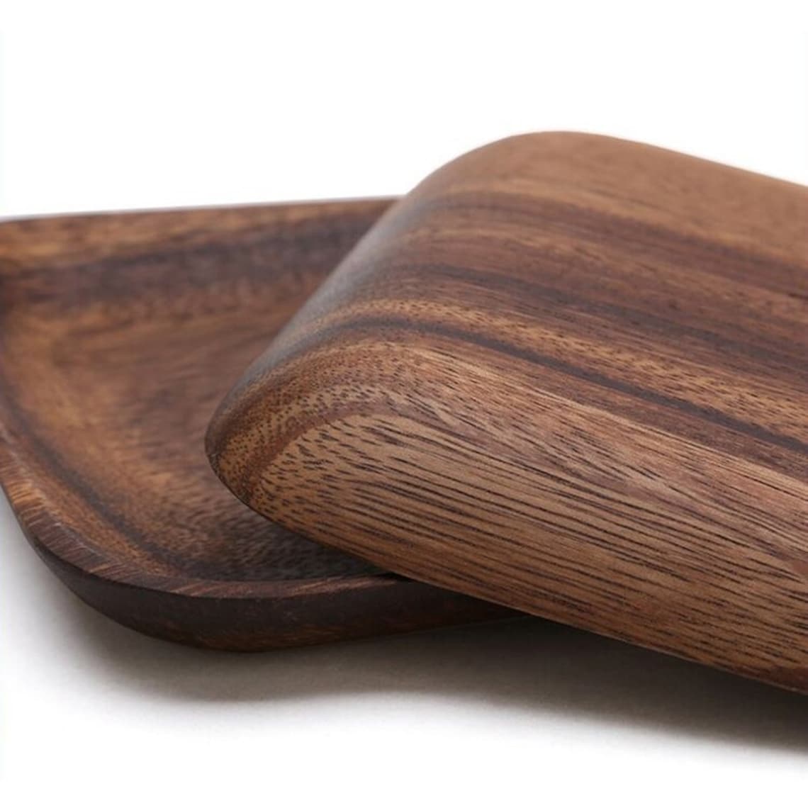 2pcs Premium Square Wooden Plate Set Dessert Serving Tray - Etsy Canada