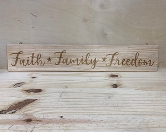 Faith Family Freedom Sign - Etsy