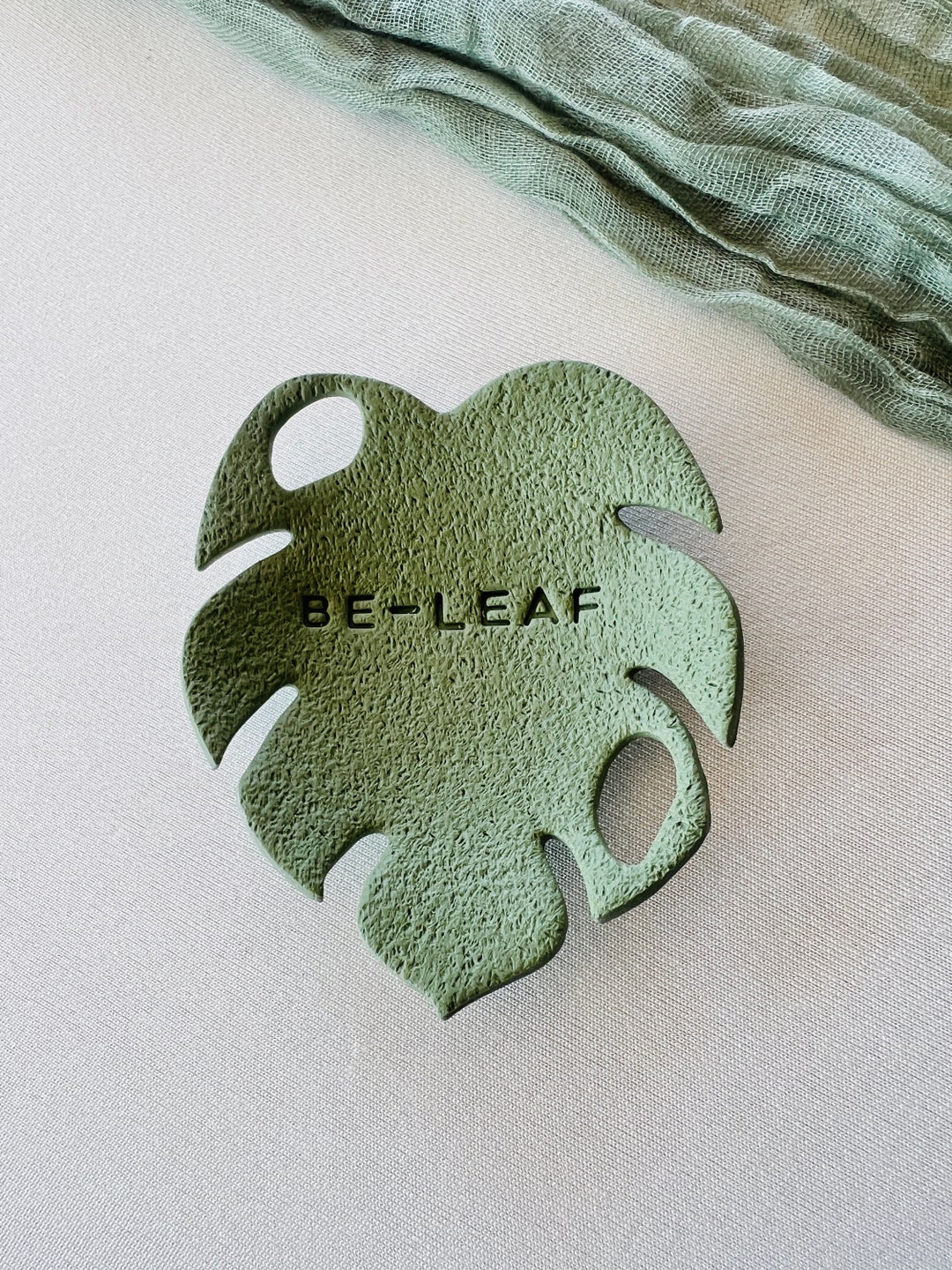 Monstera Clay Trinket Dish - Etsy