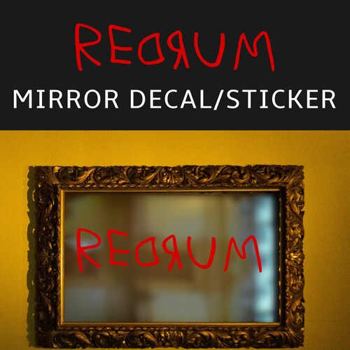 Redrum Spooky Mirror Decal Mirror Sticker Halloween Mirror - Etsy