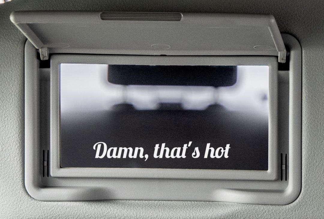 Damn That's Hot, Car Mirror Decal, Visor Mirror Decal, Rearview Mirror ...