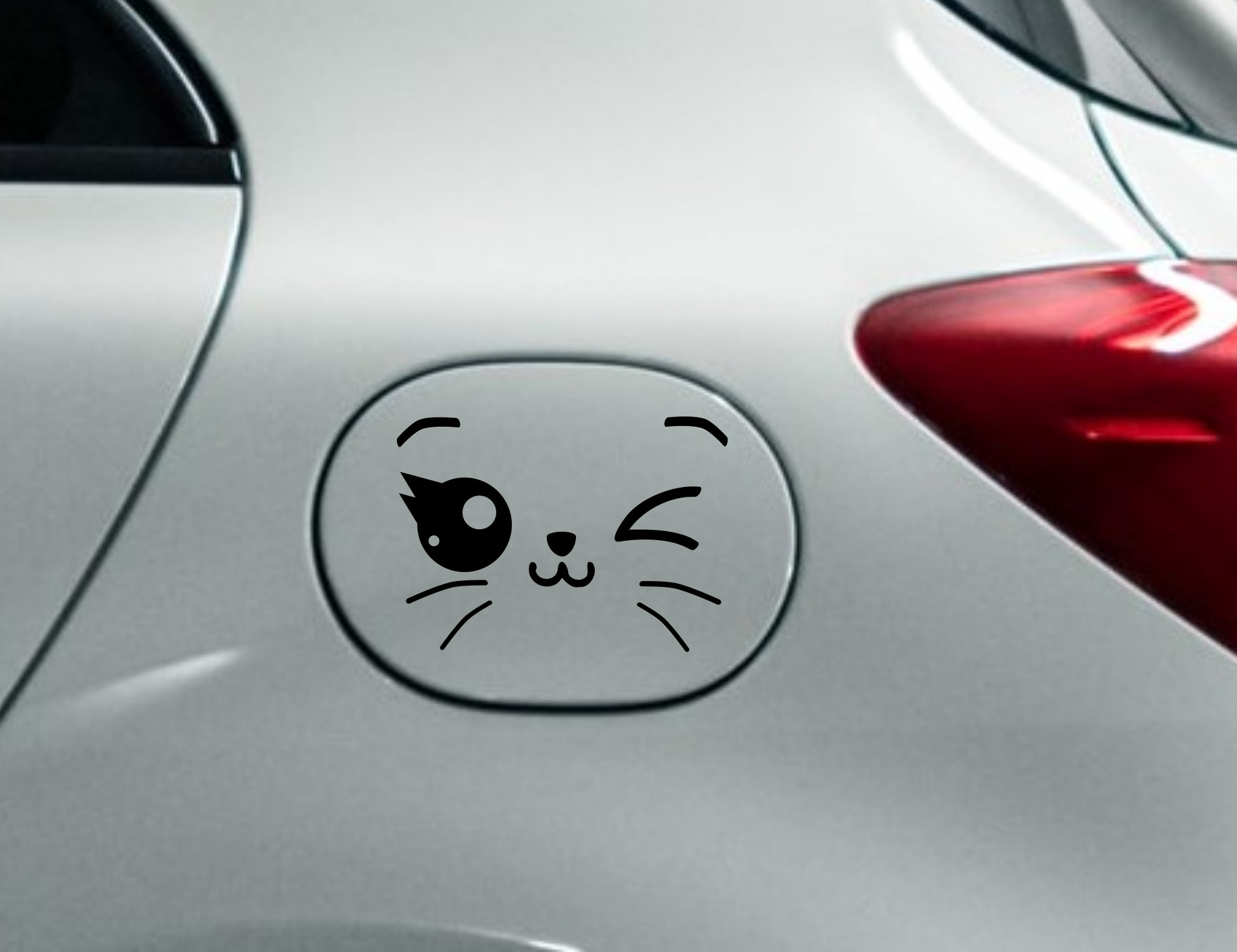 Cute Winking Kitten Car Decal Car Sticker Winkey Face Side - Etsy