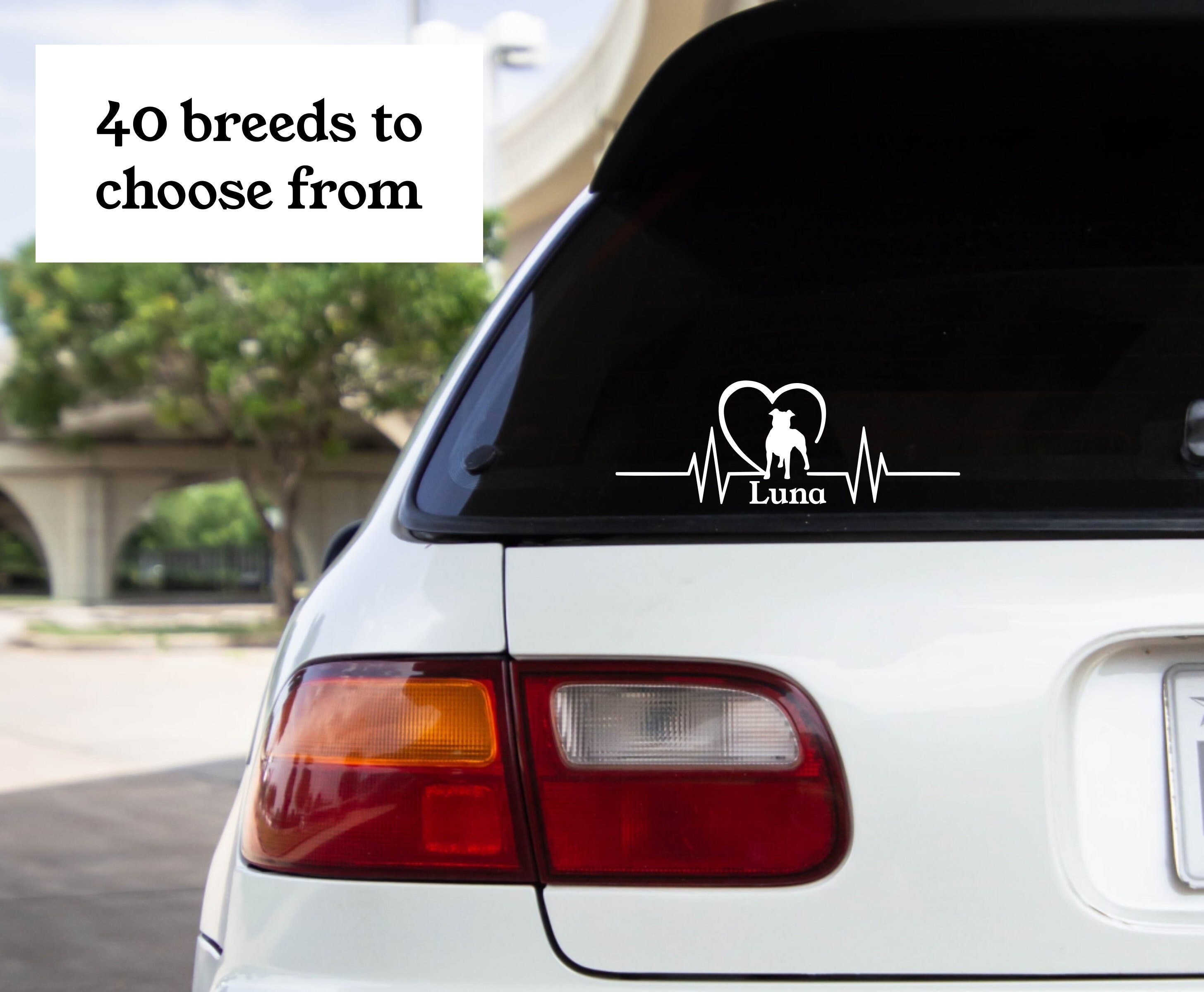 Dog Heartbeat Decal 40 Dog Breeds to Choose From Vinyl Decal - Etsy