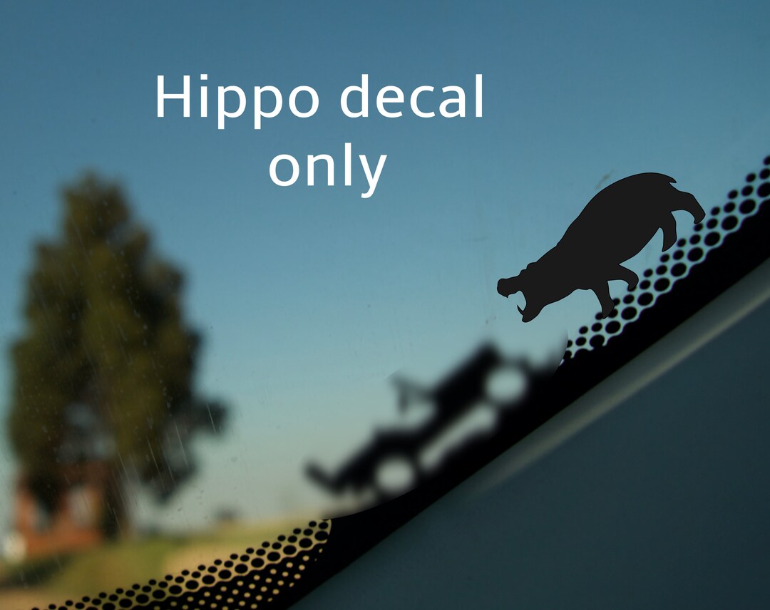 Tiny Hippo Car Decal, Tiny Discoverable Easter Egg Decal, Car Sticker ...