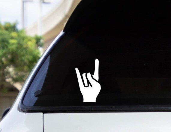 Rock on hand sign car decal car sticker bumper sticker | Etsy