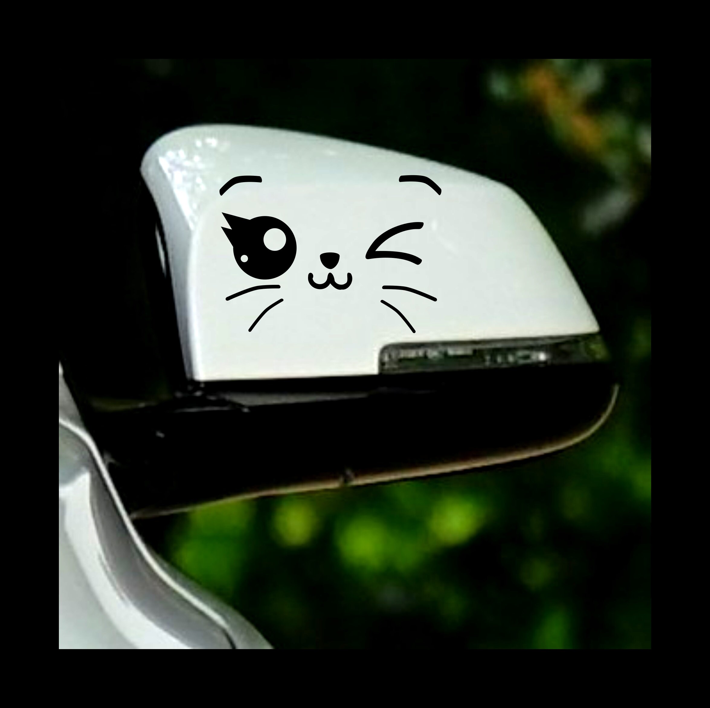 Cute Winking Kitten Car Decal Car Sticker Winkey Face Side - Etsy