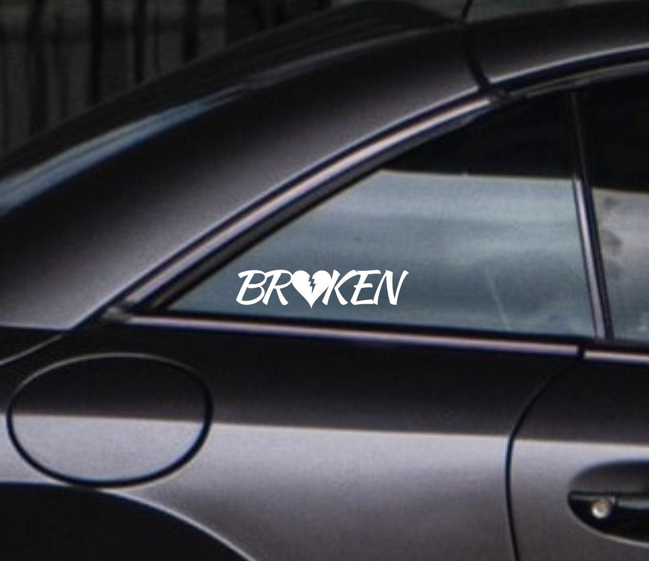 Broken Heart Car Decal Broken Heart Car Sticker Quarter - Etsy Ireland