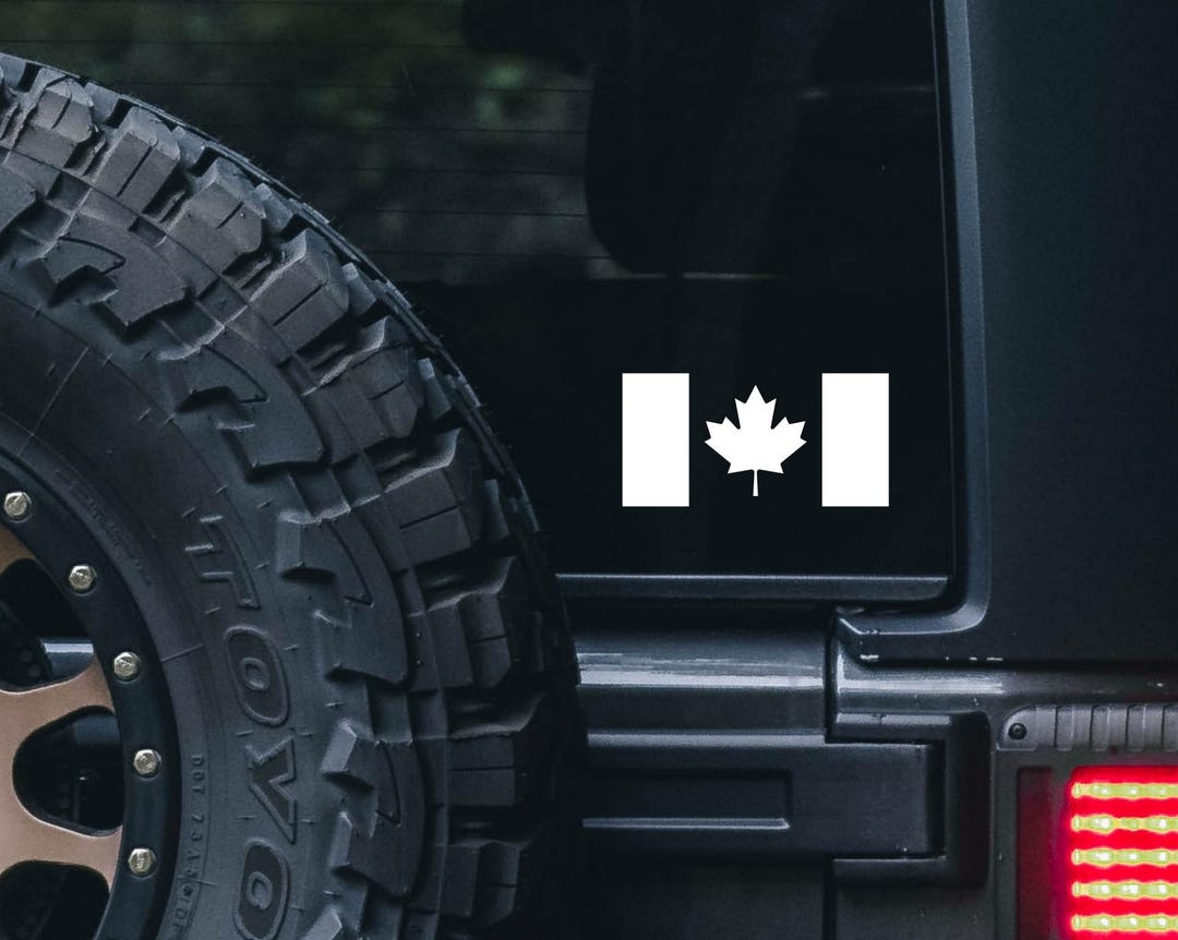 Canadian Flag Car Decal, Adhesive Vinyl Transfer Sticker - Etsy