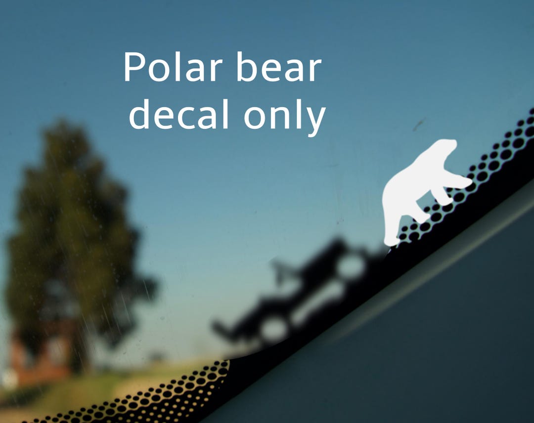 Tiny Polar Bear Car Decal, Tiny Discoverable Easter Egg Decal, Car ...