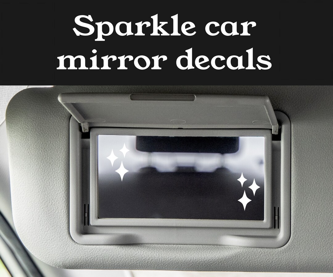 Sparkle Car Vanity Mirror Decals, Cute Car Stickers, Decorative Car ...